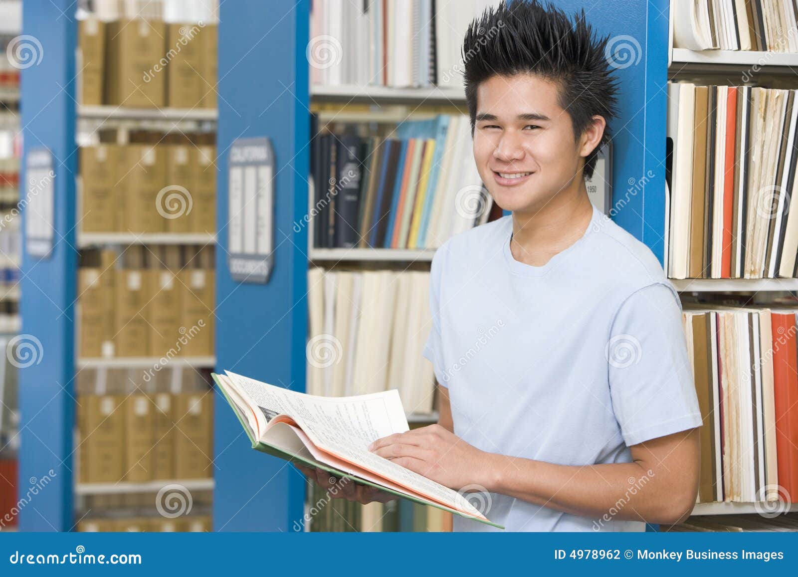 University Student Working in Library Stock Photo - Image of person ...