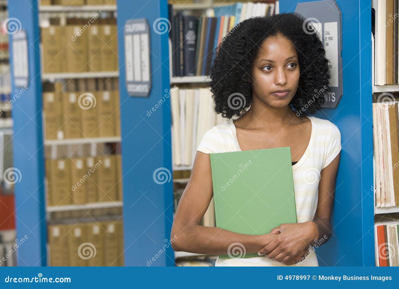 University Student Working in Library Stock Image - Image of colour ...
