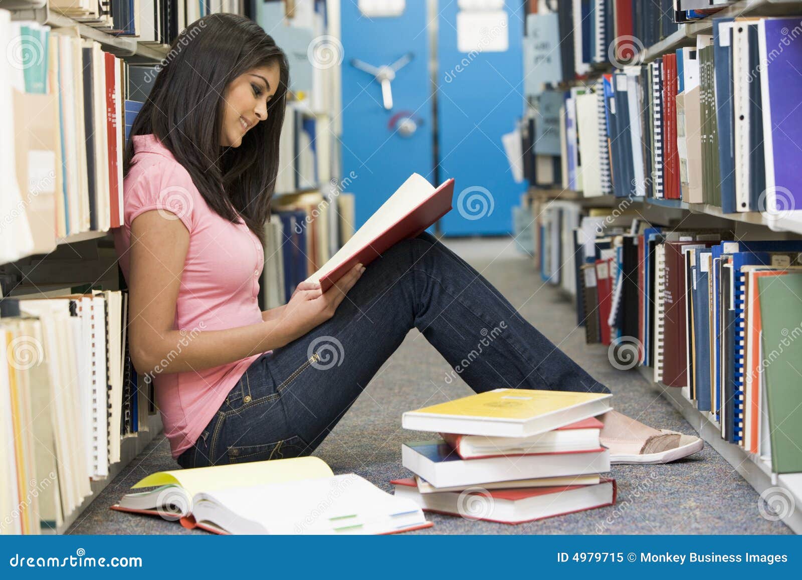 University Student Working in Library Stock Image - Image of latin ...