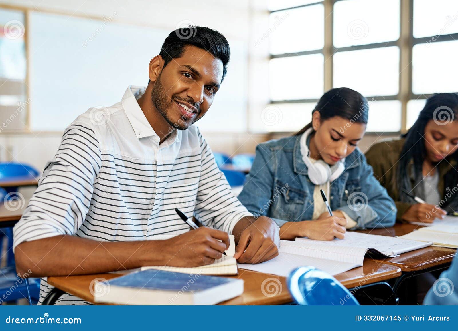 University, Student or Writing Portrait in Classroom for Tutorial Notes ...