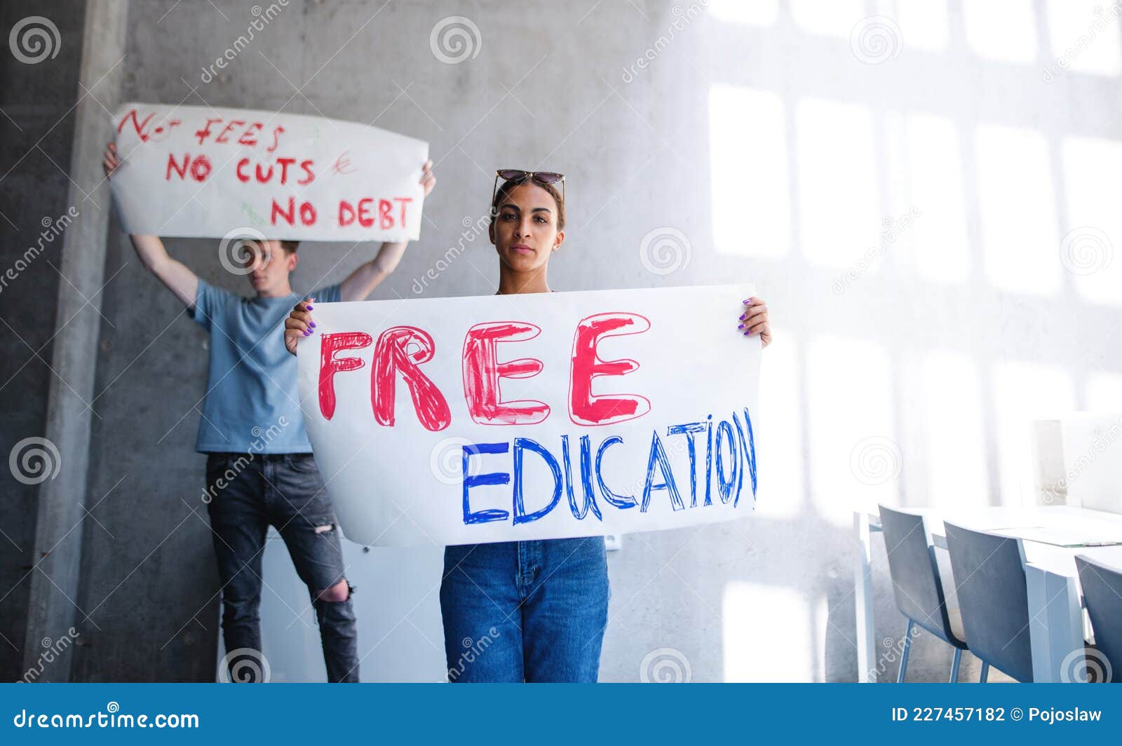 University Students Activists Protesting Indoors, Fighting for Free ...