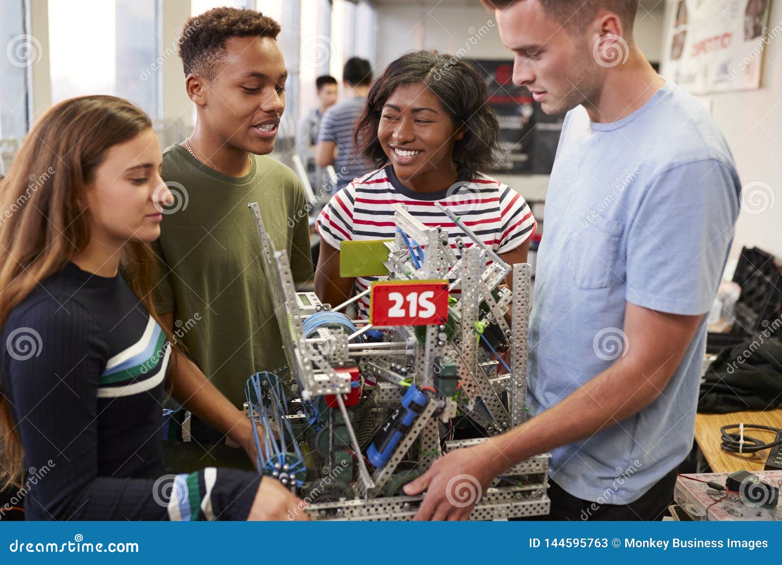 University Students Carrying Machine in Science Robotics or Engineering ...