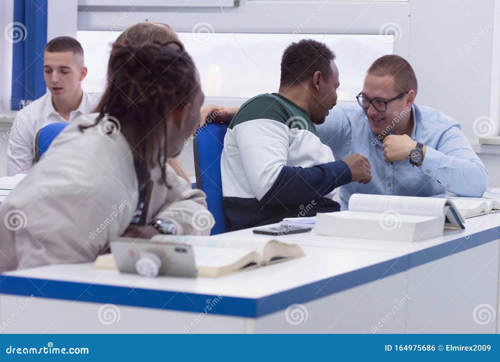 University Students during the Class. Resolving Problems Together Stock ...