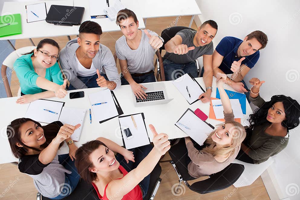 University Students Doing Group Study Stock Photo - Image of high ...