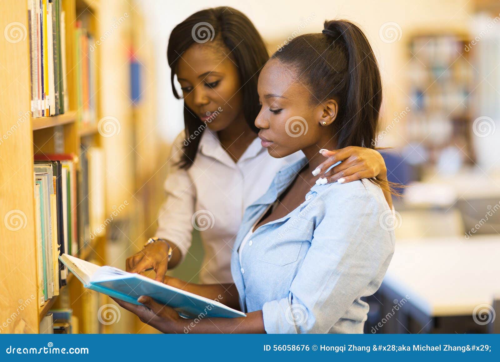 University Students Friends Library Stock Photo - Image of learner ...