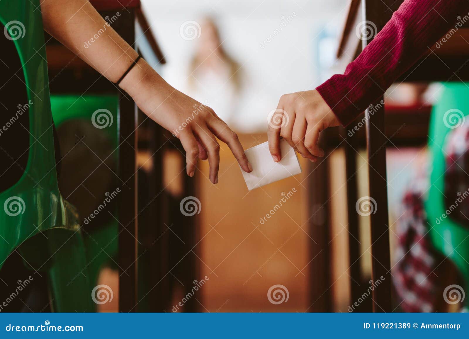 Students Cheating during Exam in Classroom Stock Image - Image of ...