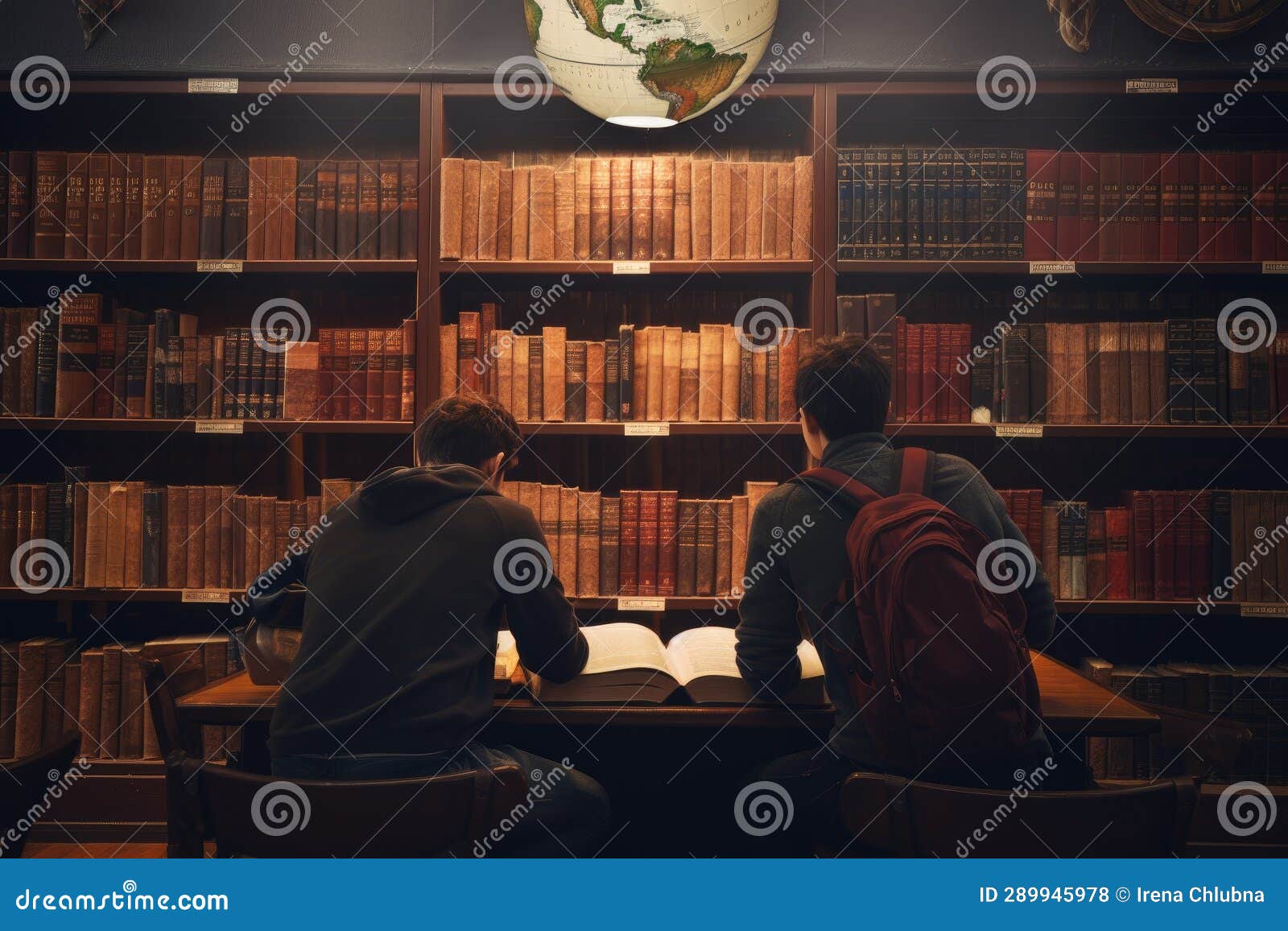 University Students Reading Books in Library for Research Stock ...