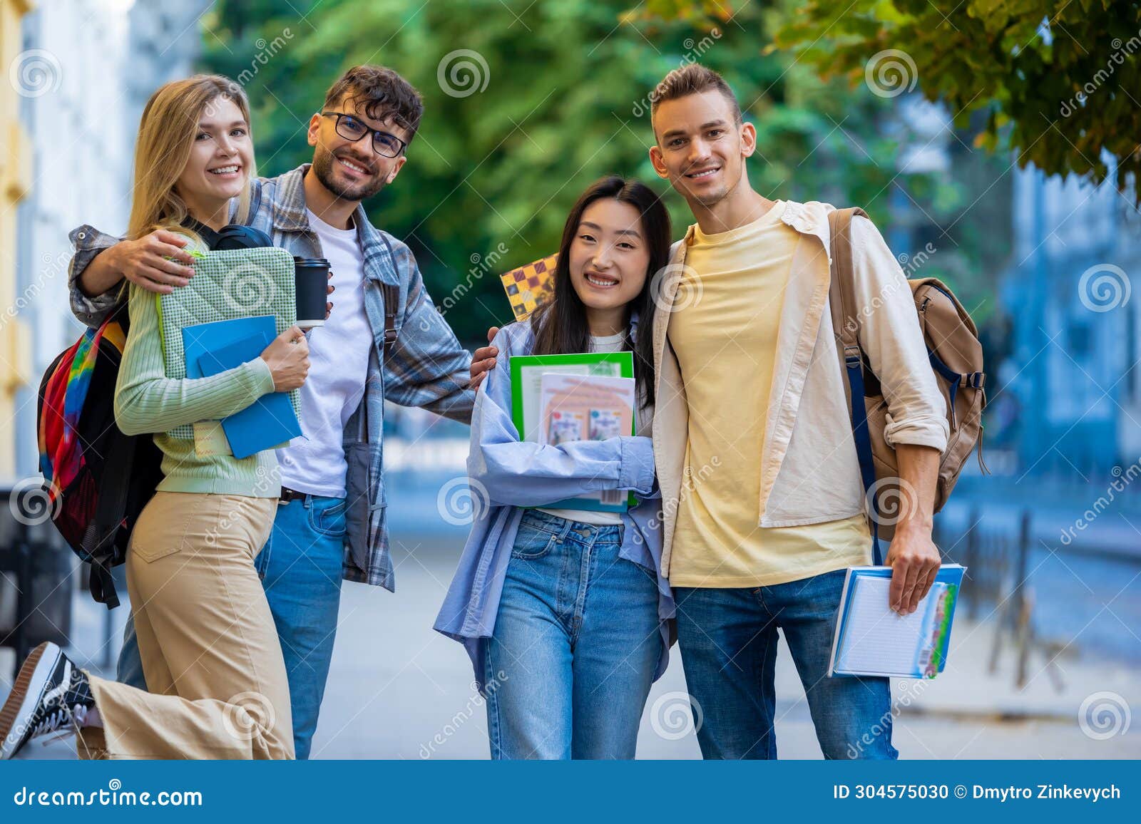 University Students Standing Outdoor after Classes. Stock Photo - Image ...