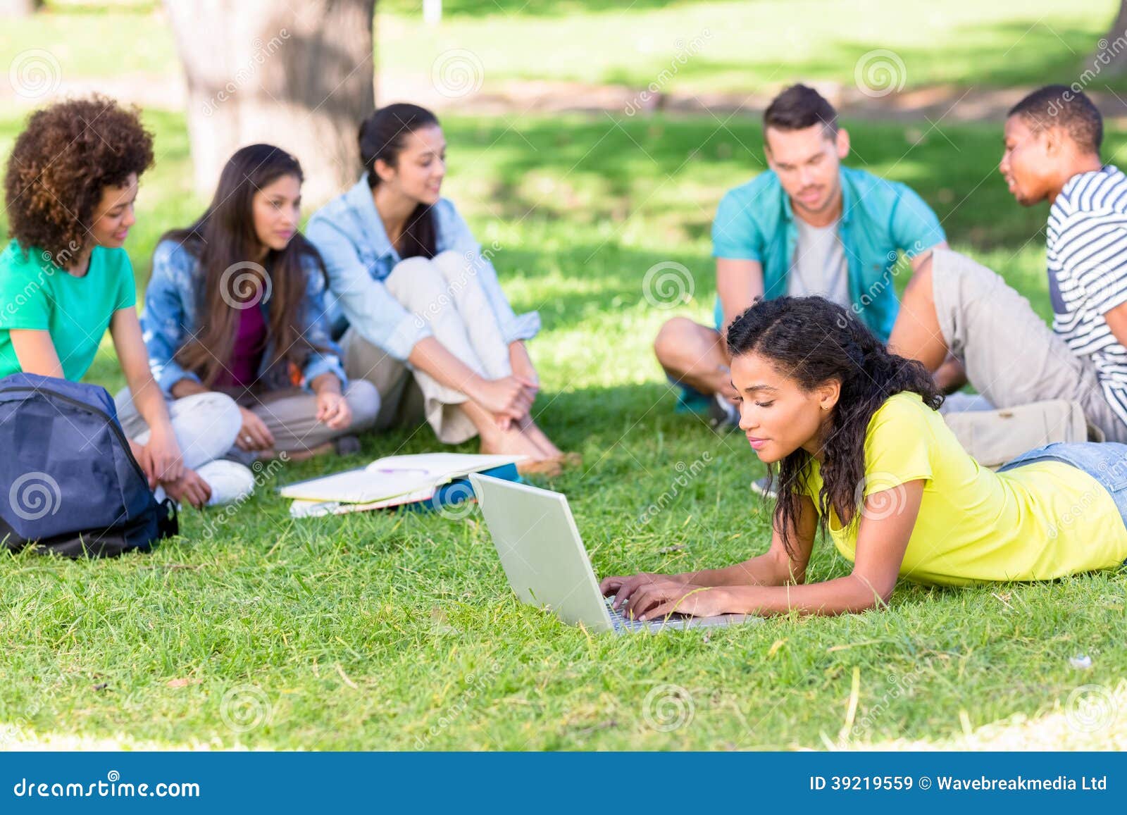 University Students Studying on Campus Stock Image - Image of students ...