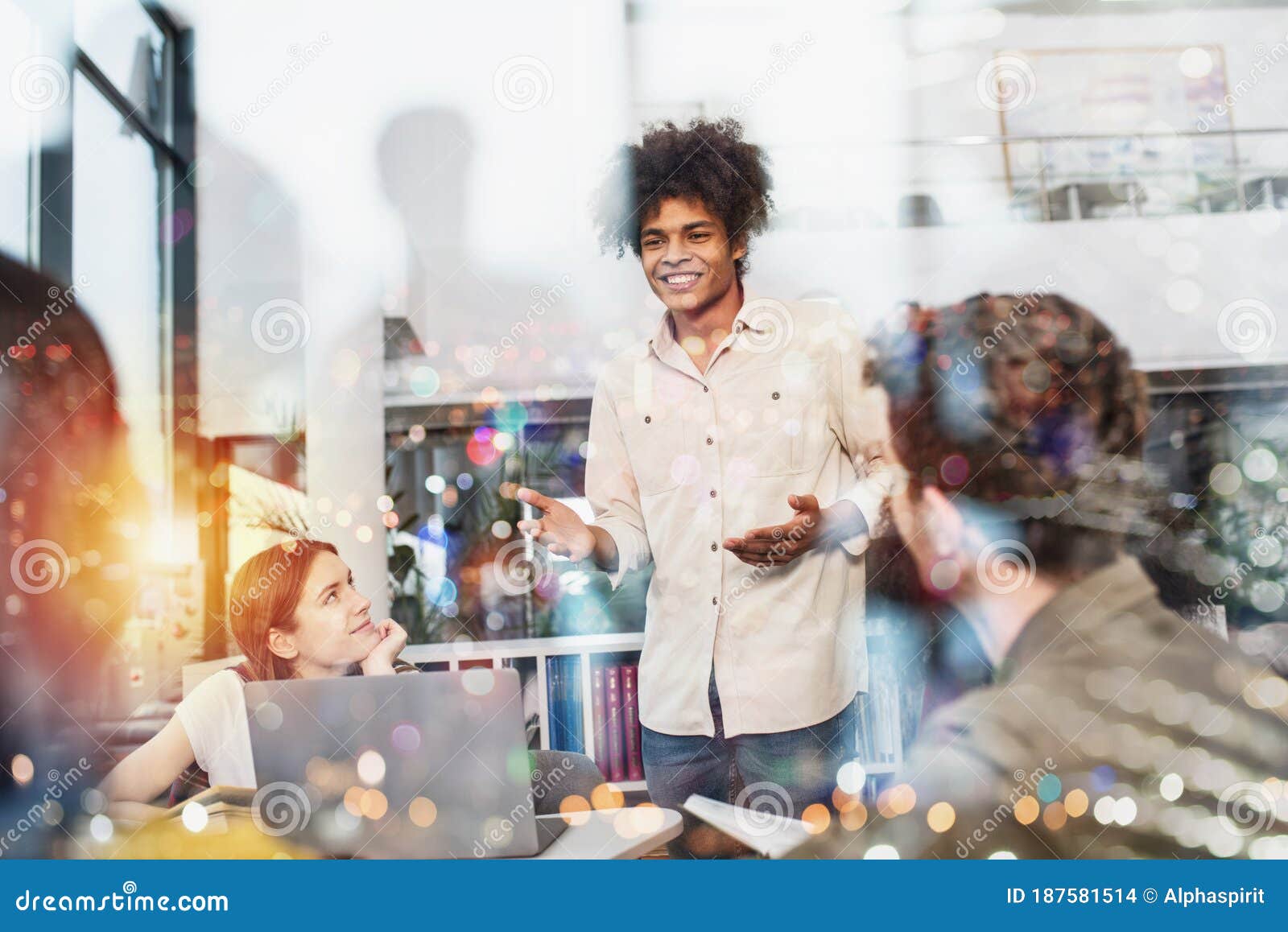 University Students are Studying in a Library Together. Concept of ...