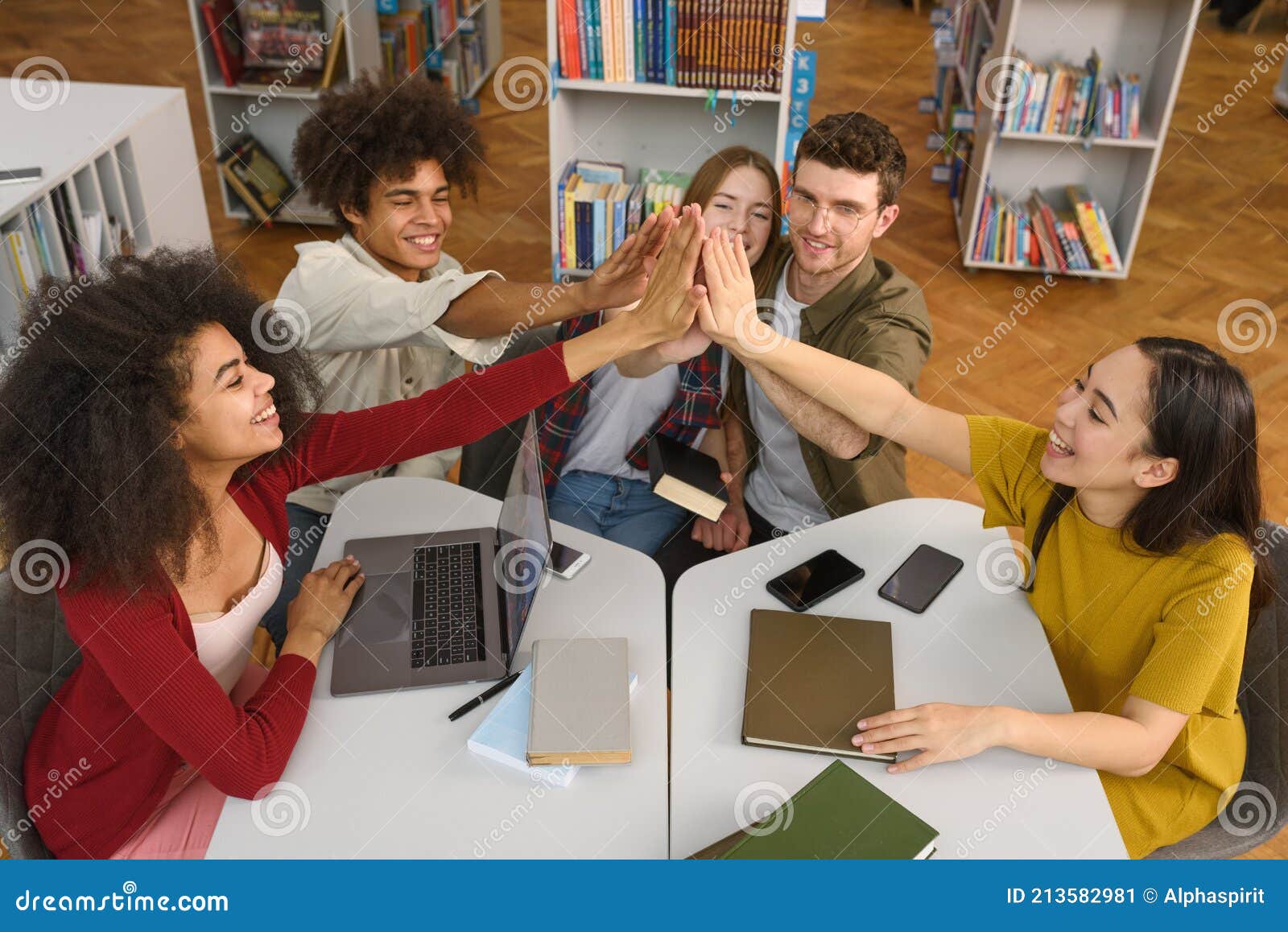 University Students are Studying in a Library Together. Concept of ...