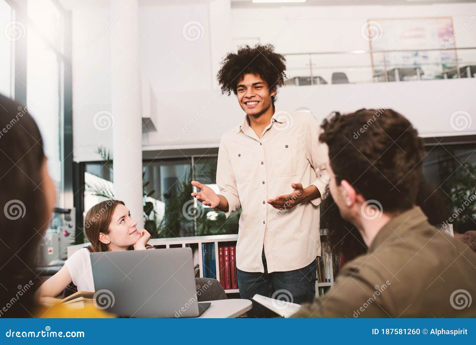 University Students are Studying in a Library Together. Concept of ...