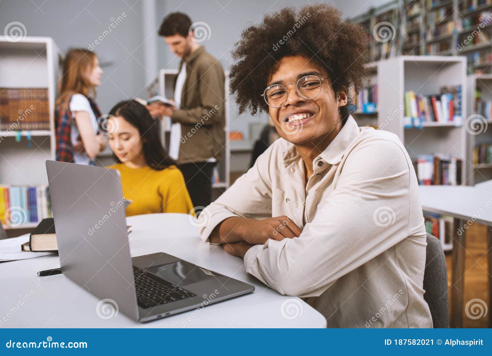 University Students are Studying in a Library Together. Concept of ...