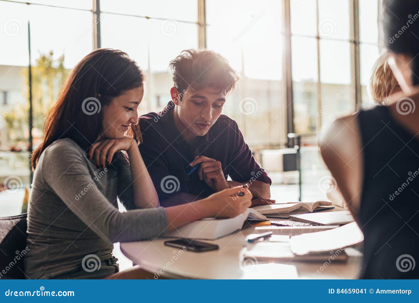 University Students Studying Together in Class. Stock Image - Image of ...