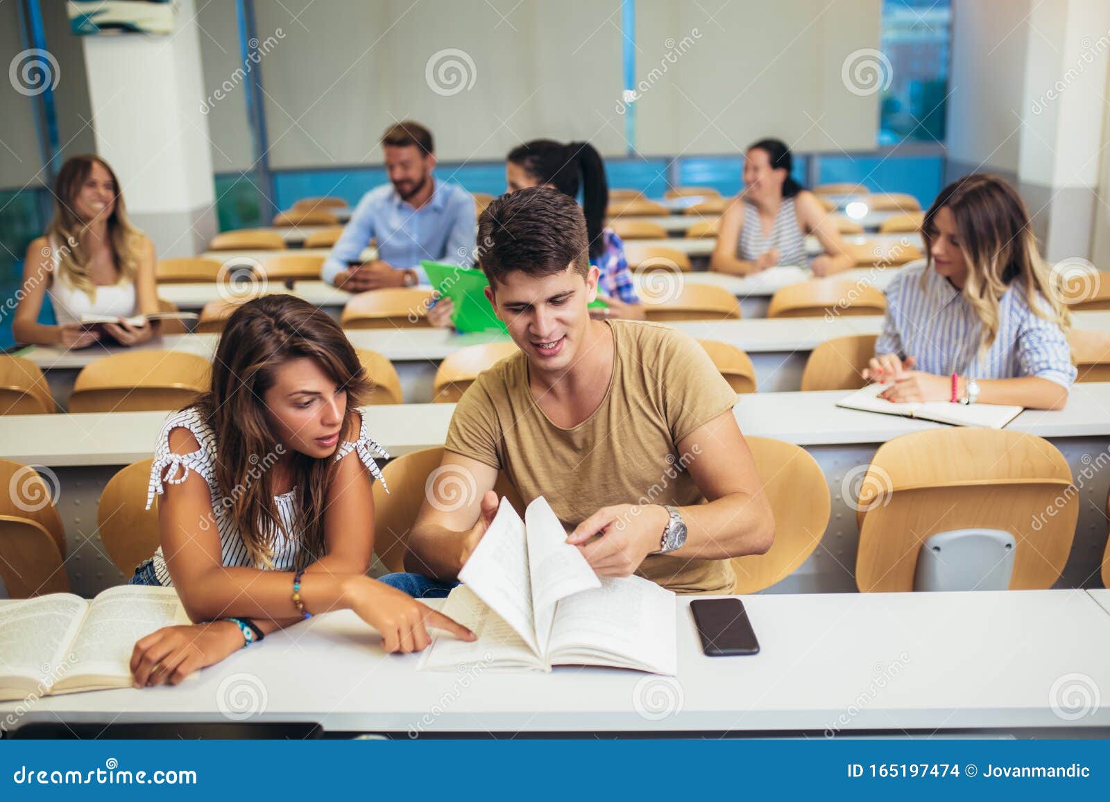 University Students Studying Together in Classroom Stock Photo - Image ...