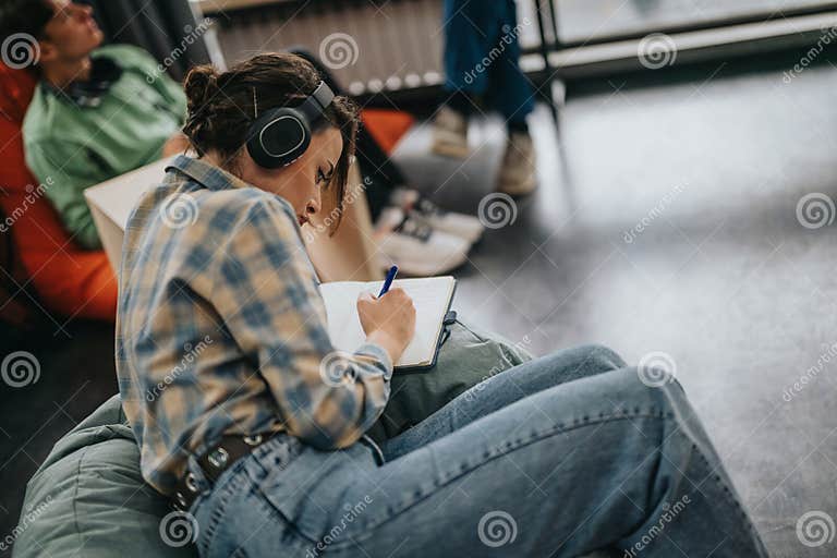 University Students Studying Together in a Relaxed Environment Stock ...