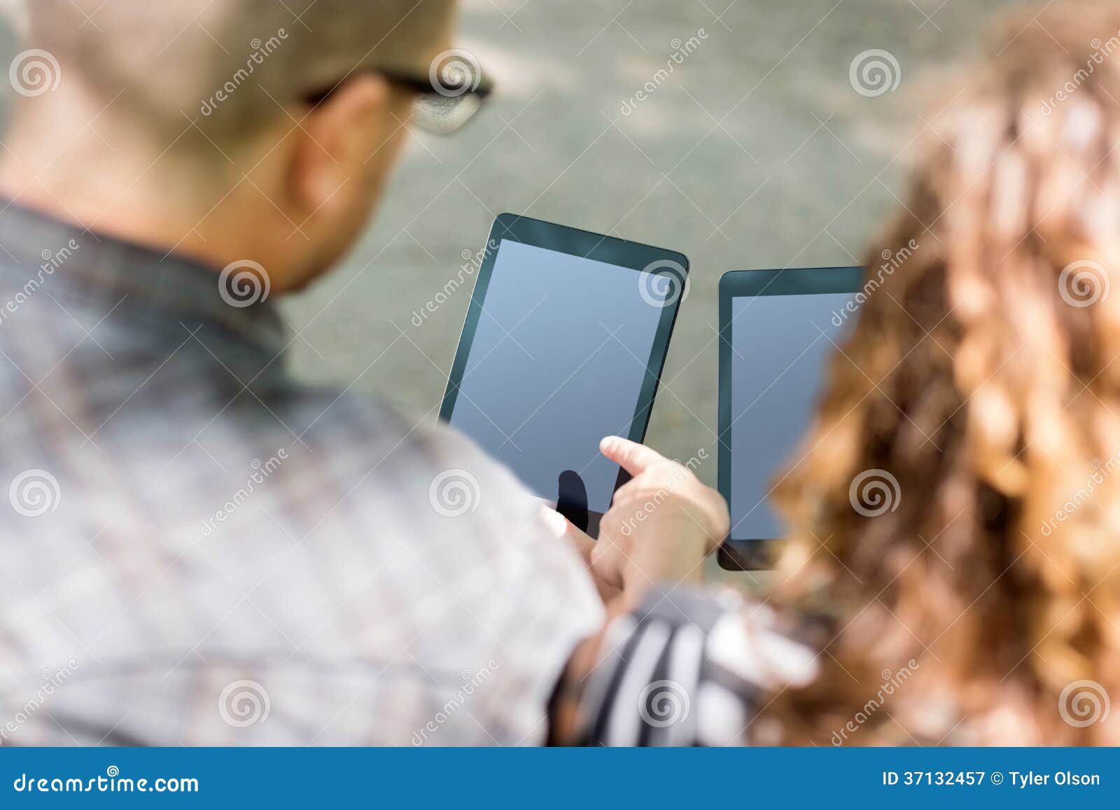 University Students Using Digital Tablets Stock Image - Image of group ...