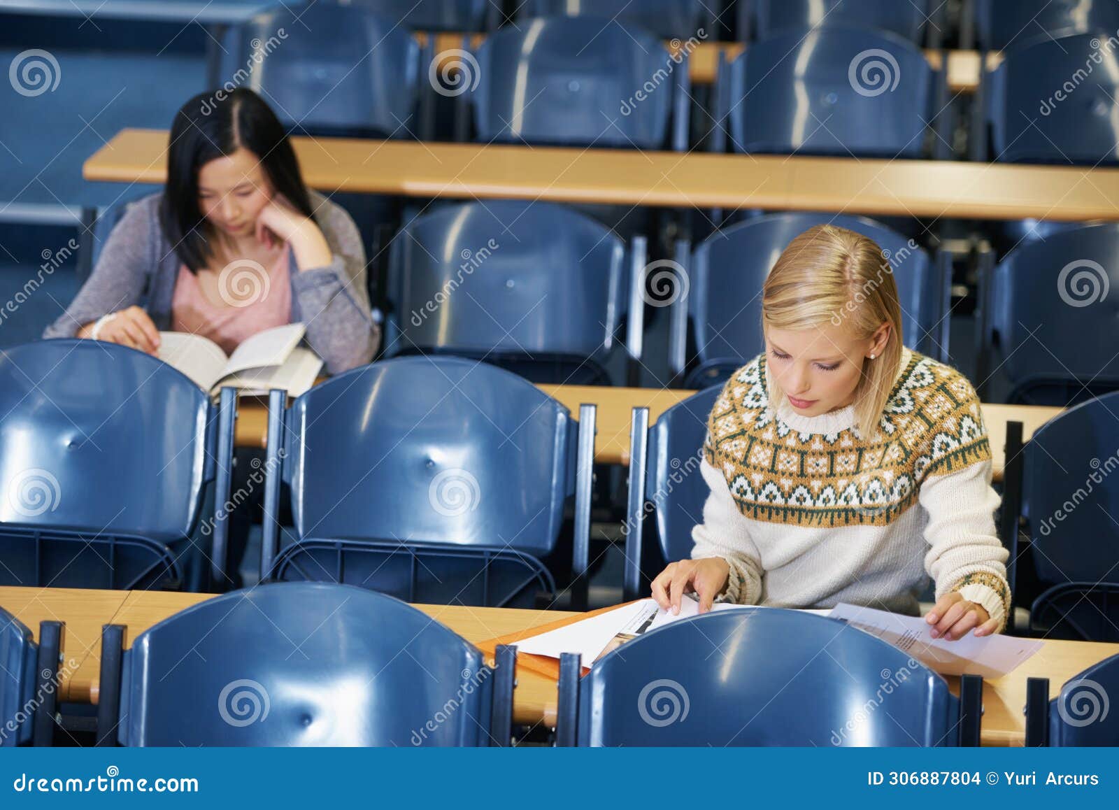 University, Students and Writing Notes in Lecture, Hall and Learning in ...