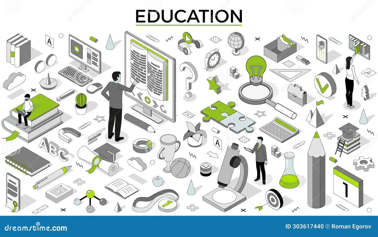 Computer Class Isometric Layout Cartoon Vector | CartoonDealer.com ...