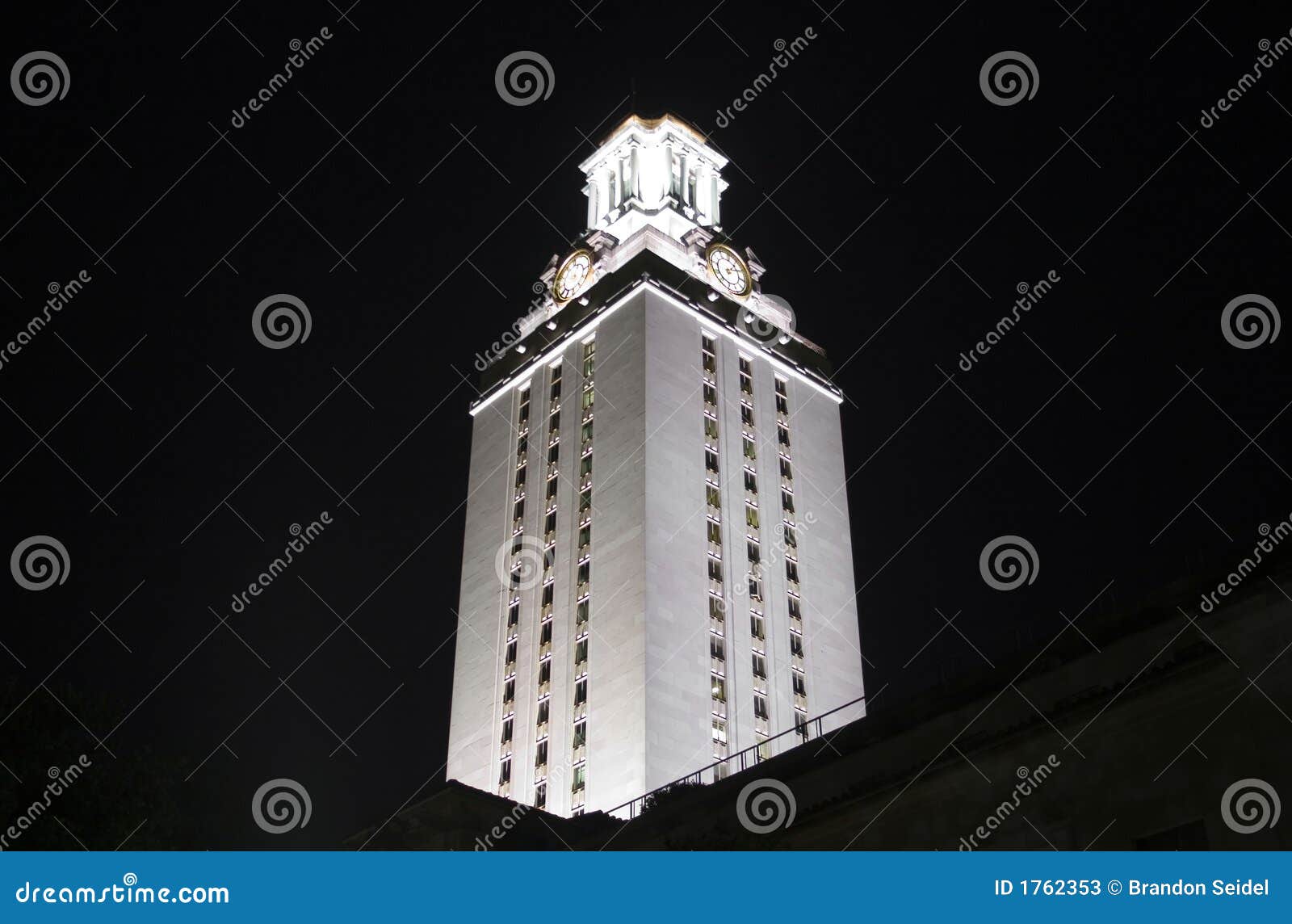 University of Texas Clock Tower at Night Editorial Stock Photo - Image ...