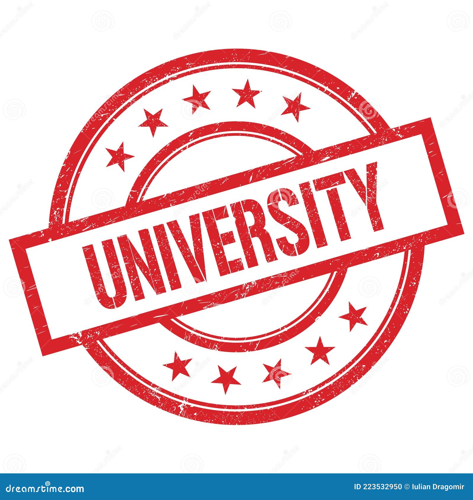 UNIVERSITY Text Written on Red Vintage Round Stamp Stock Illustration ...