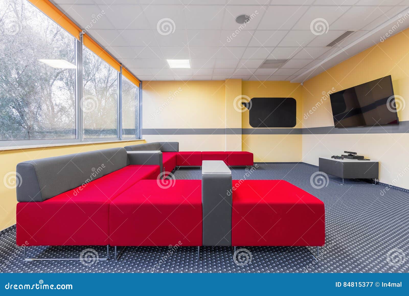 University tv room stock image. Image of college, indoors - 84815377