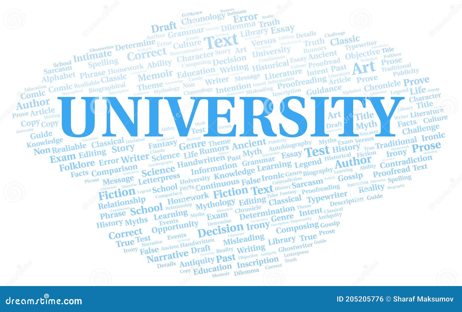 University Typography Word Cloud Create with the Text only Stock ...