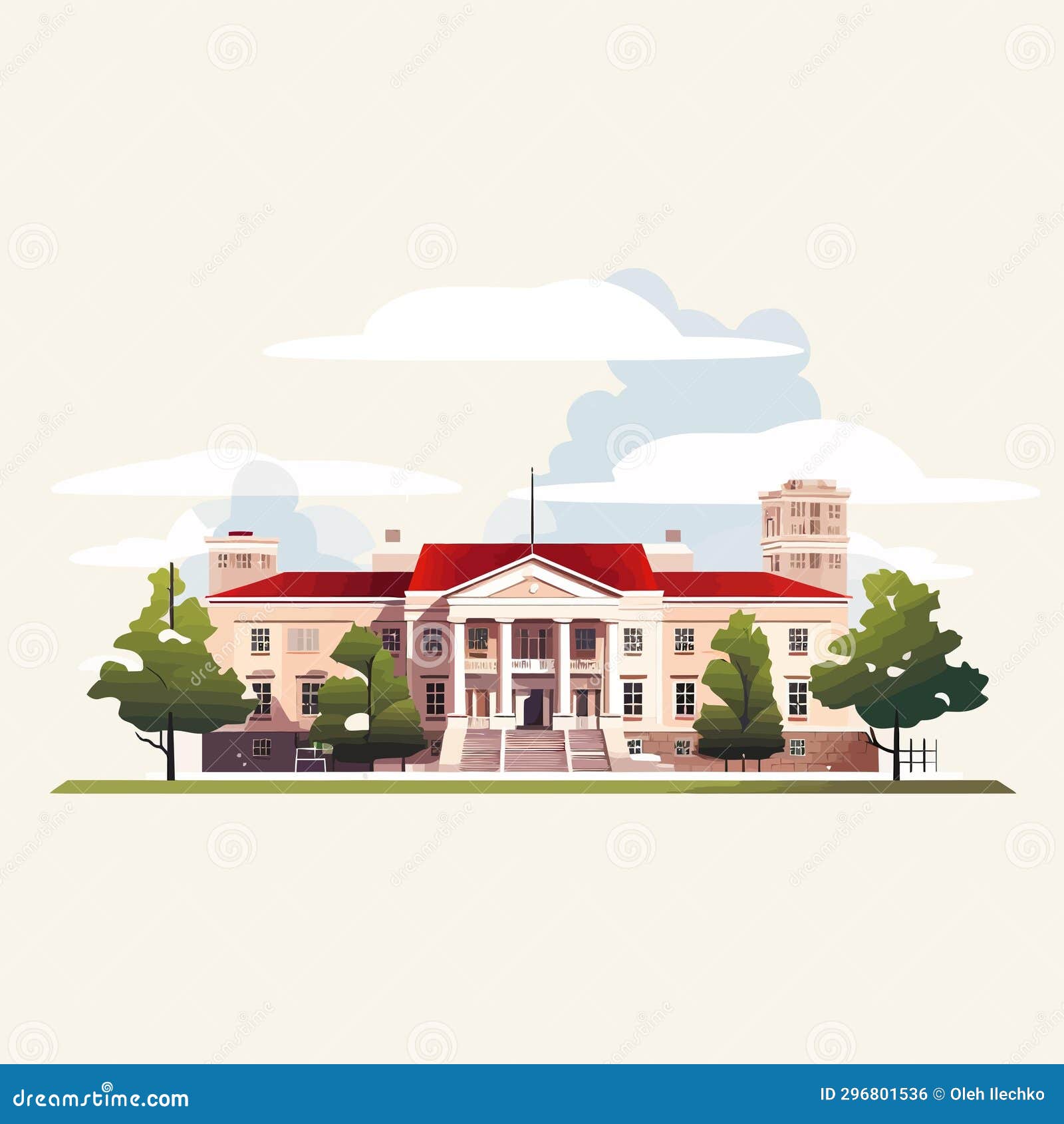 University Vector Flat Minimalistic Isolated Illustration Stock ...