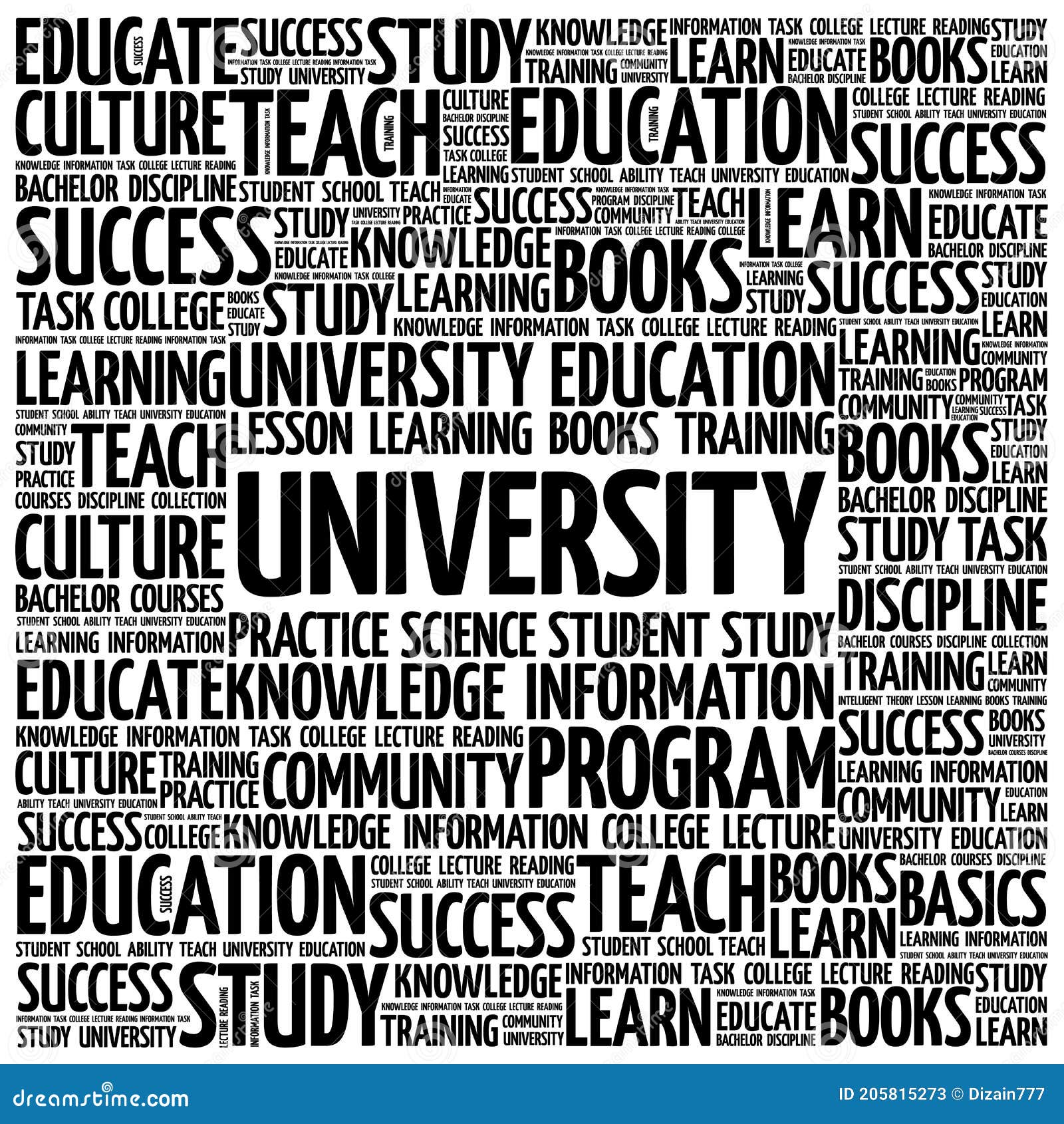 UNIVERSITY word cloud stock illustration. Illustration of bachelor ...