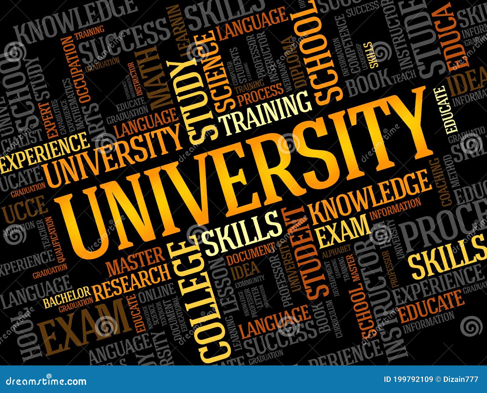 UNIVERSITY word cloud stock illustration. Illustration of graduate ...