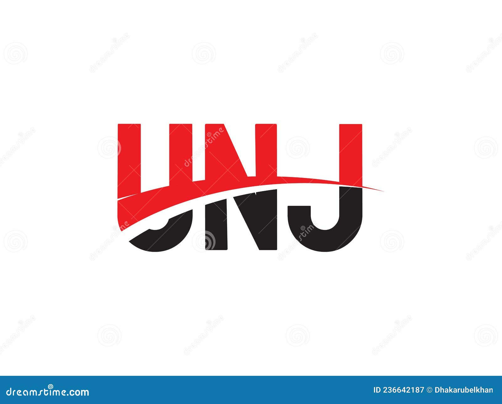 UNJ Letter Initial Logo Design Vector Illustration Stock Vector ...