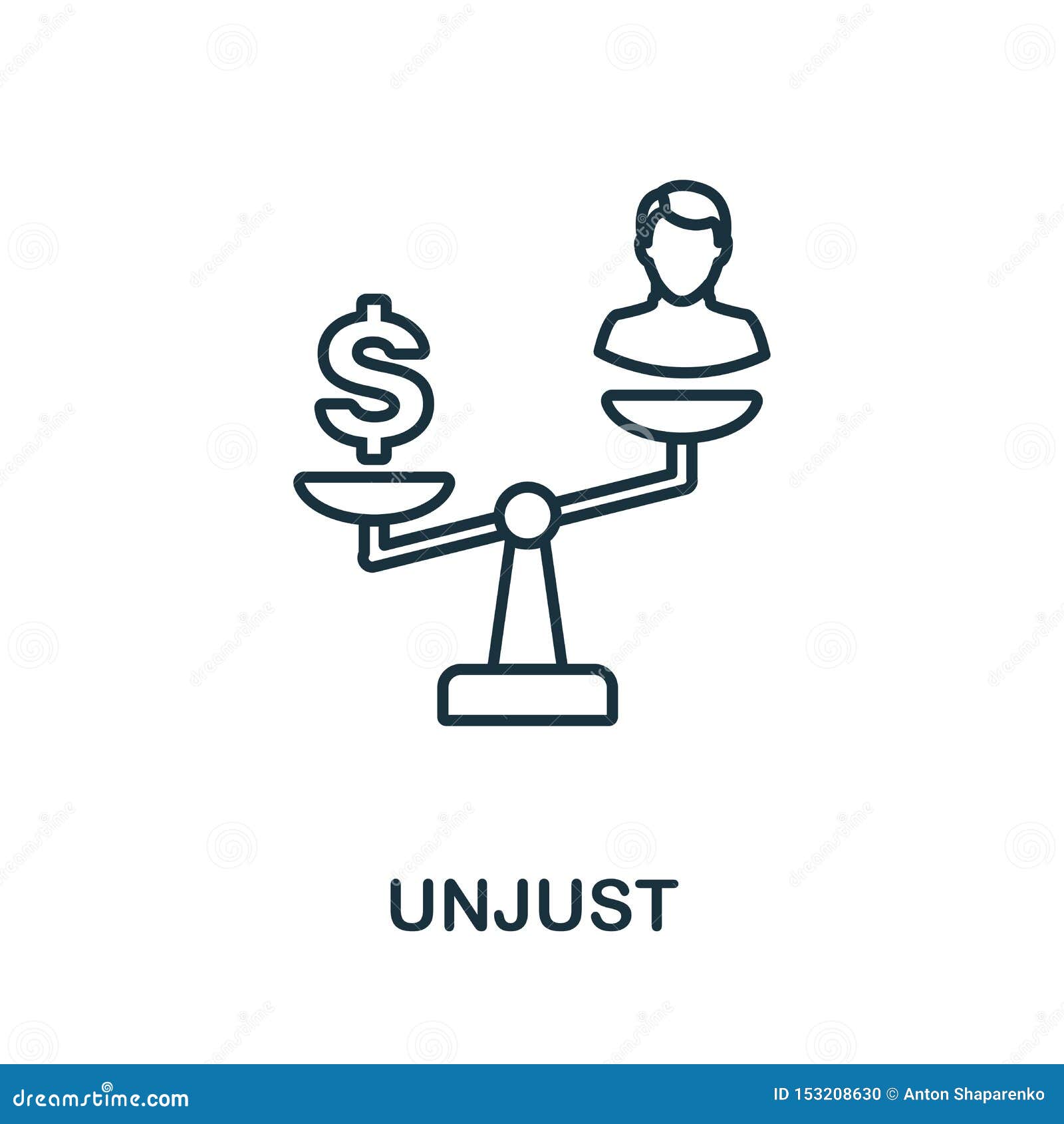Unjust Icon. Thin Outline Style Design from Corruption Icons Collection ... Unjust Icon. Thin Outline Style Design from Corruption Icons Collection ...