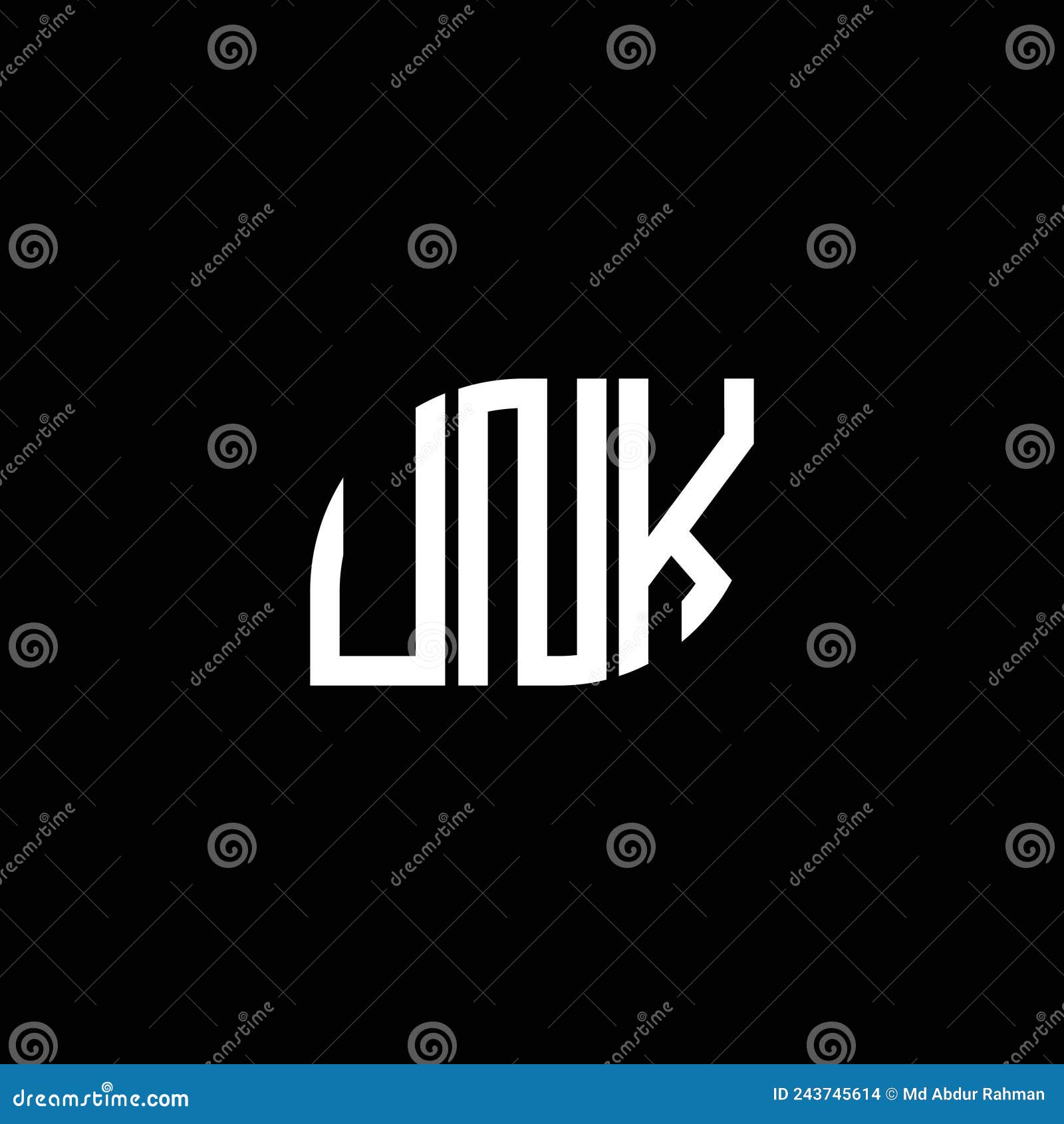 UNK Letter Logo Design On Black Background. UNK Creative Initials ...