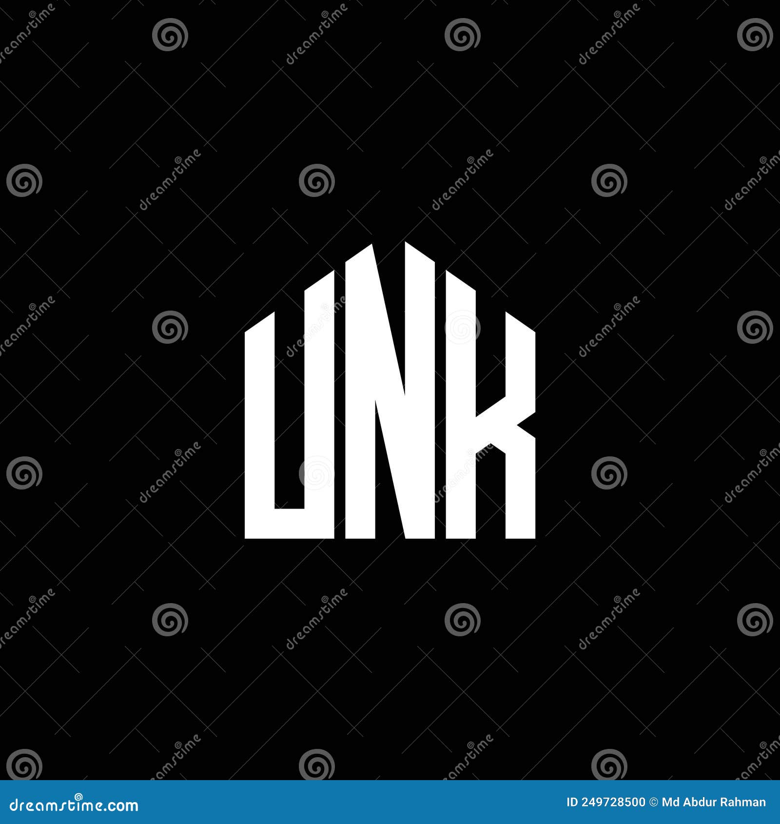 UNK Letter Logo Design On BLACK Background. UNK Creative Initials ...