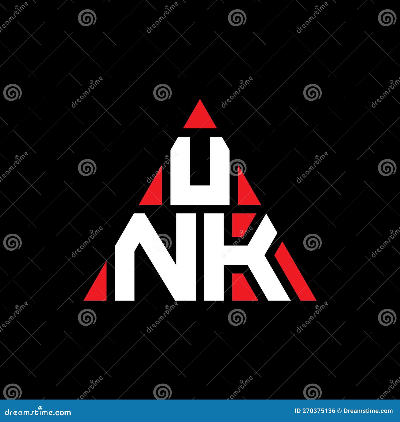 UNK Triangle Letter Logo Design with Triangle Shape. UNK Triangle Logo ...