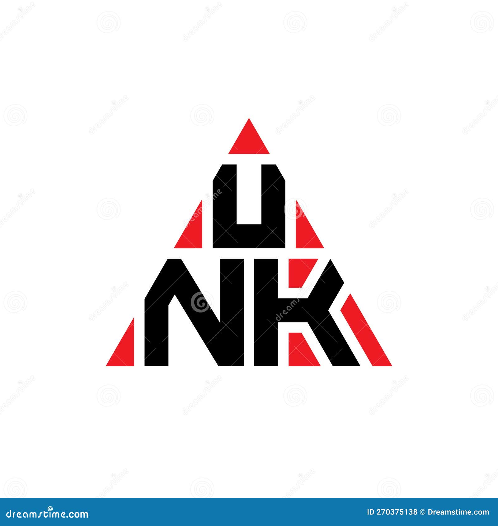UNK Triangle Letter Logo Design with Triangle Shape. UNK Triangle Logo ...
