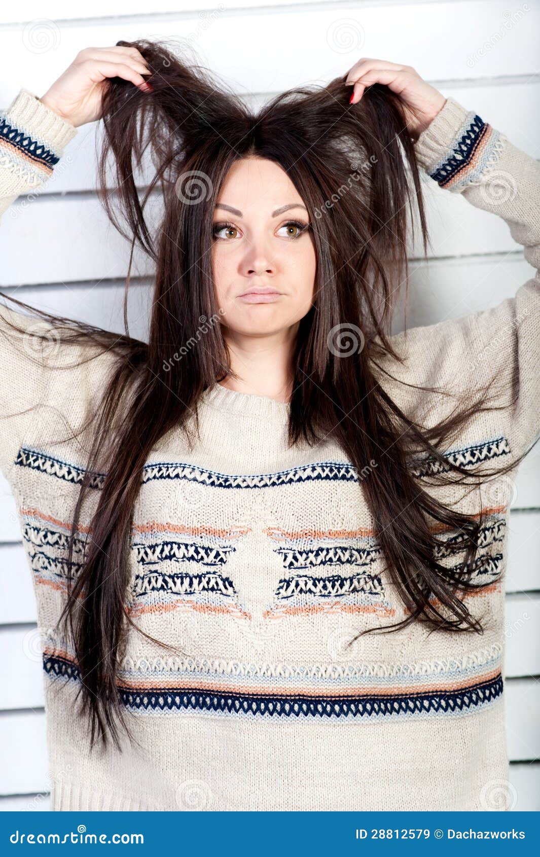 Unkempt girl stock image. Image of head, health, facial - 28812579
