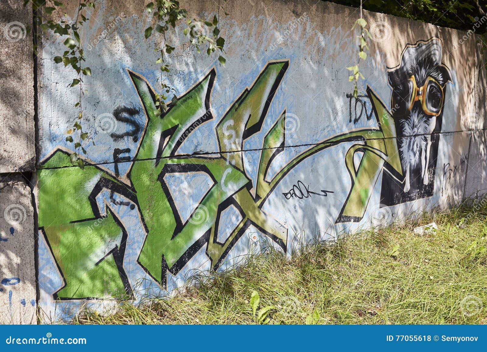 Unknown Artist Painting Graffiti on Concrete Wall Editorial Stock Photo ...