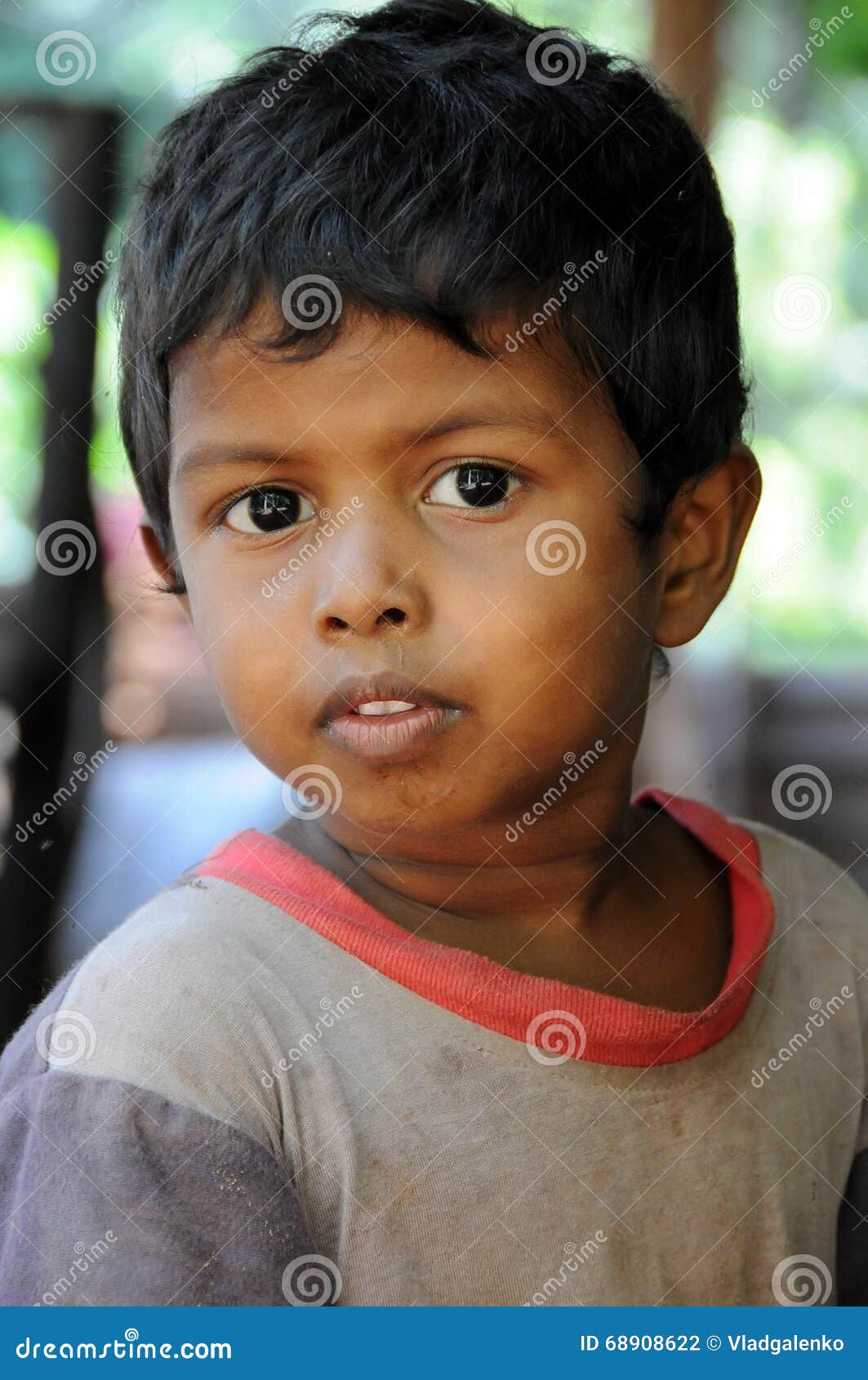 Unknown Boy from the Village on the Island of Sri Lanka. Editorial ...