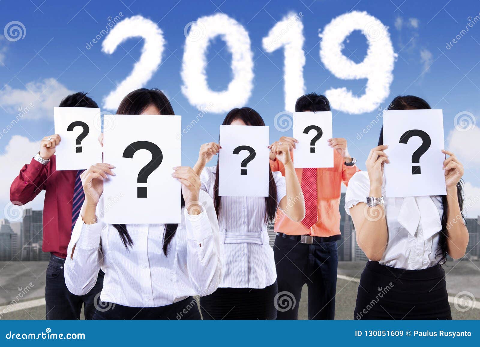 Unknown Business People with Question Marks Stock Image - Image of ...