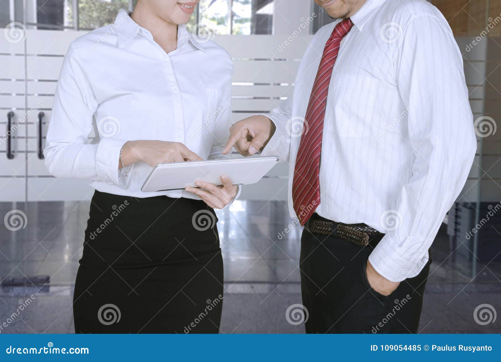 Unknown Business People with Tablet in the Office Stock Image - Image ...