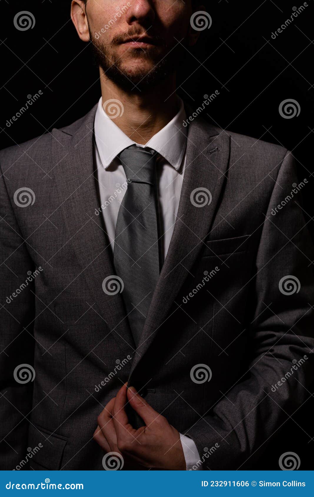 An Unknown Businessman Wearing a Smart Gray Suit Stock Photo - Image of ...