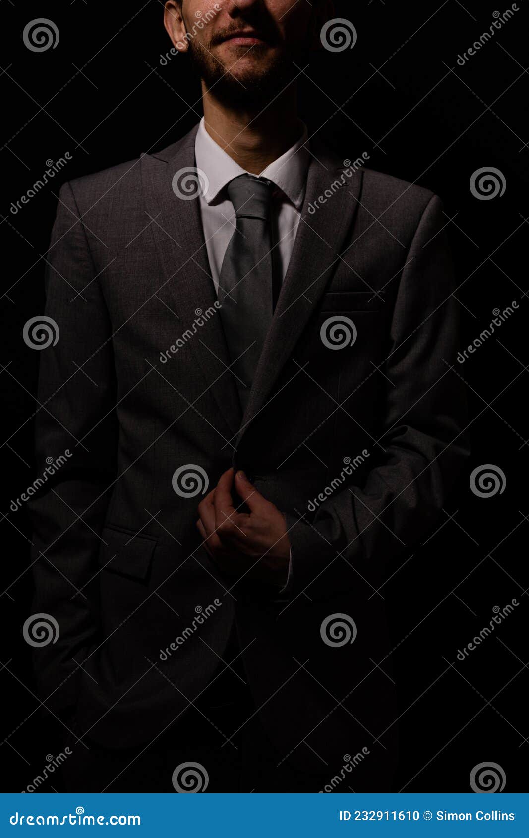 An Unknown Businessman Wearing a Smart Gray Suit Stock Photo - Image of ...