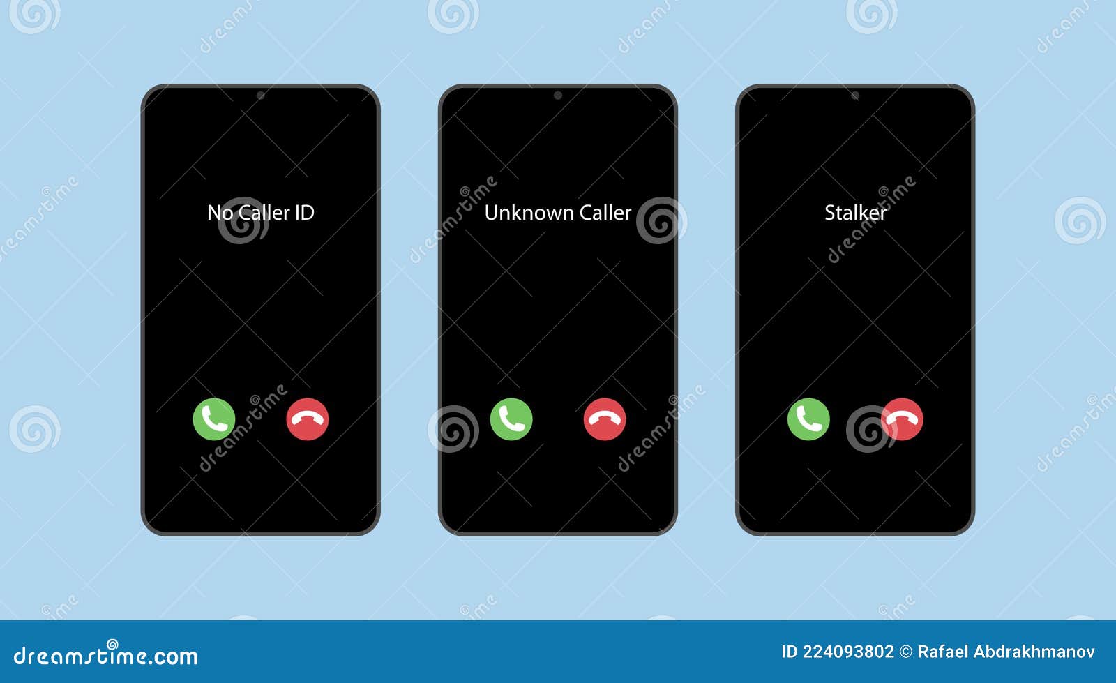 Unknown Caller. No Caller ID. Stalker. Vector Illustration. Model ...