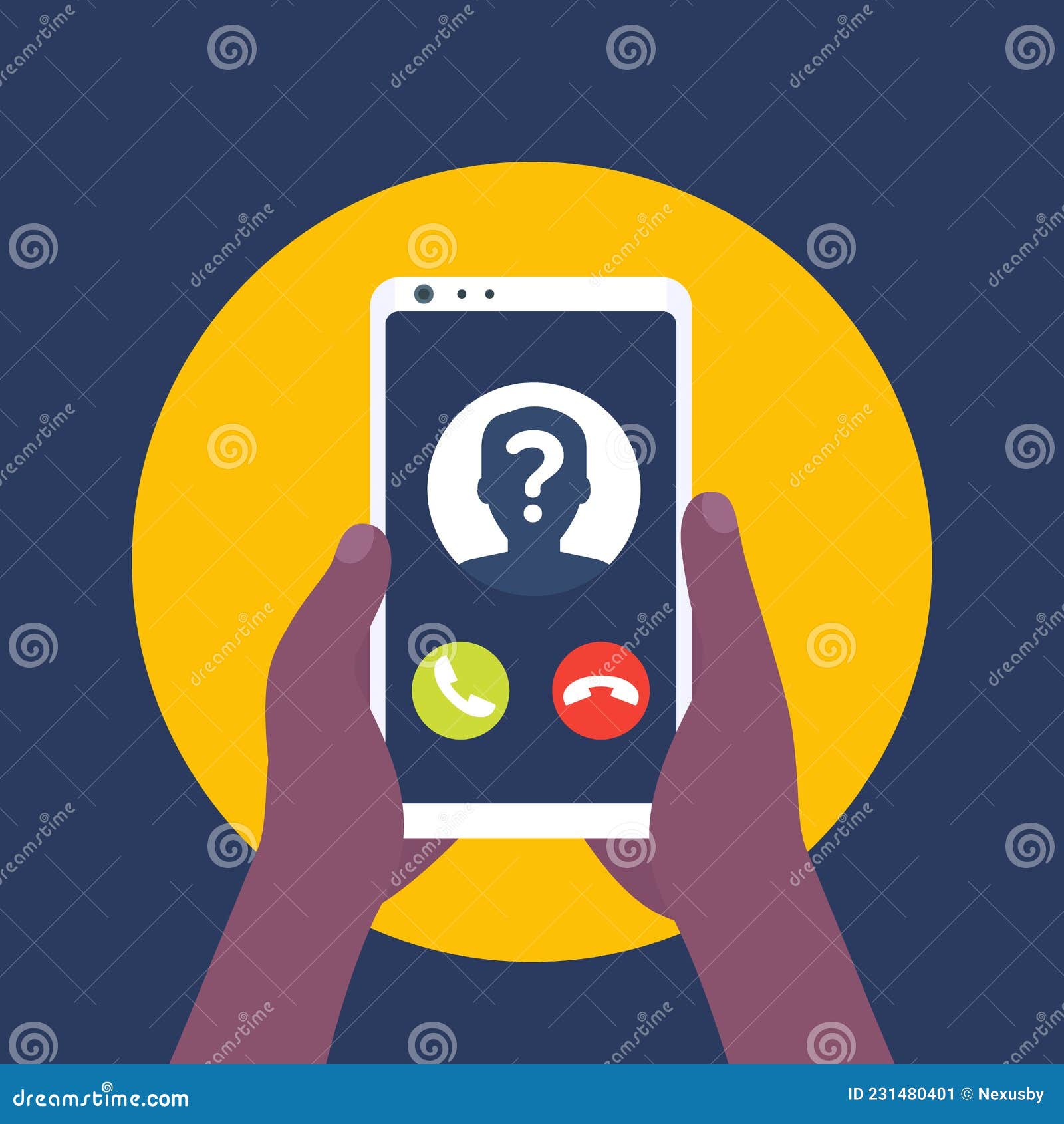Unknown Caller or Phone Call Vector Icon Stock Vector - Illustration of ...