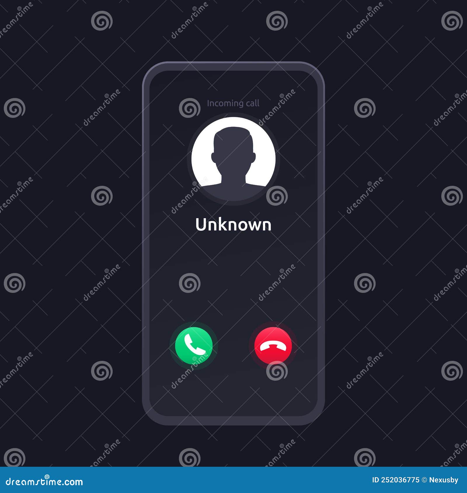 Unknown Caller, Scam Phone Call, Vector Interface Stock Vector ...