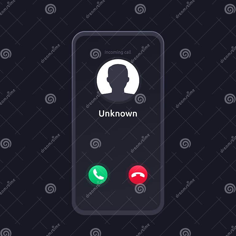 Unknown Caller, Scam Phone Call, Vector Interface Stock Vector ...