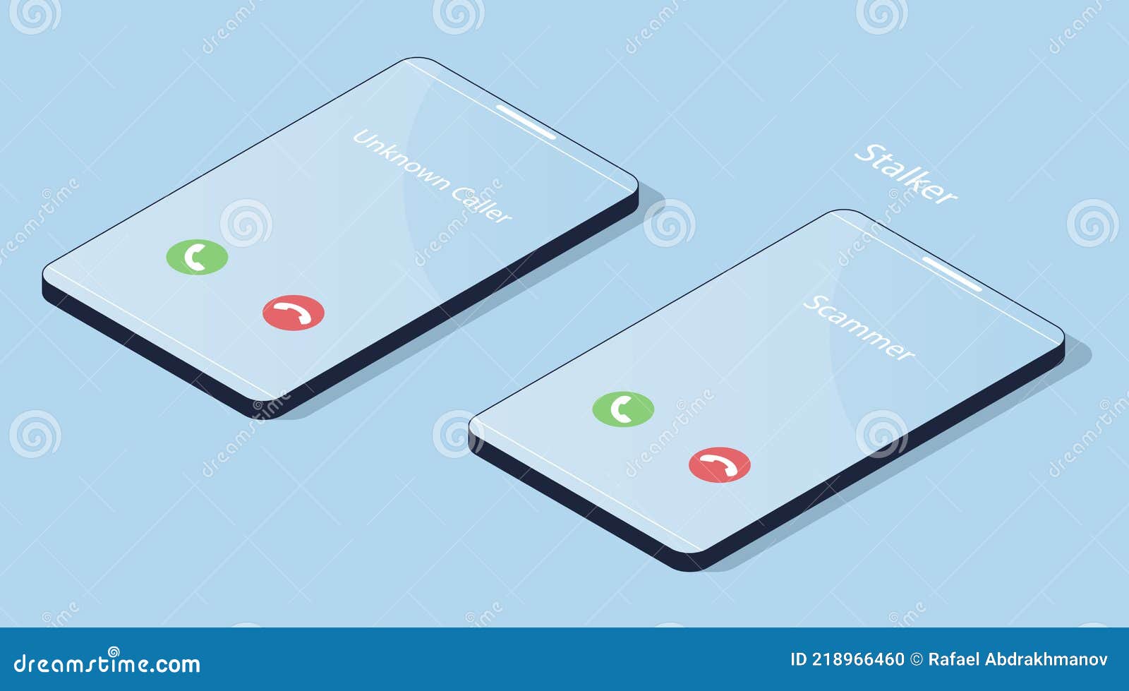Unknown Caller Scammer Stalker. Isometric Vector Illustration. 3d Model ...