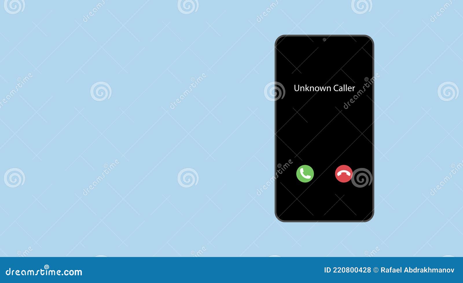 Unknown Caller. Vector Illustration. Model Smartphone Isolated On A ...