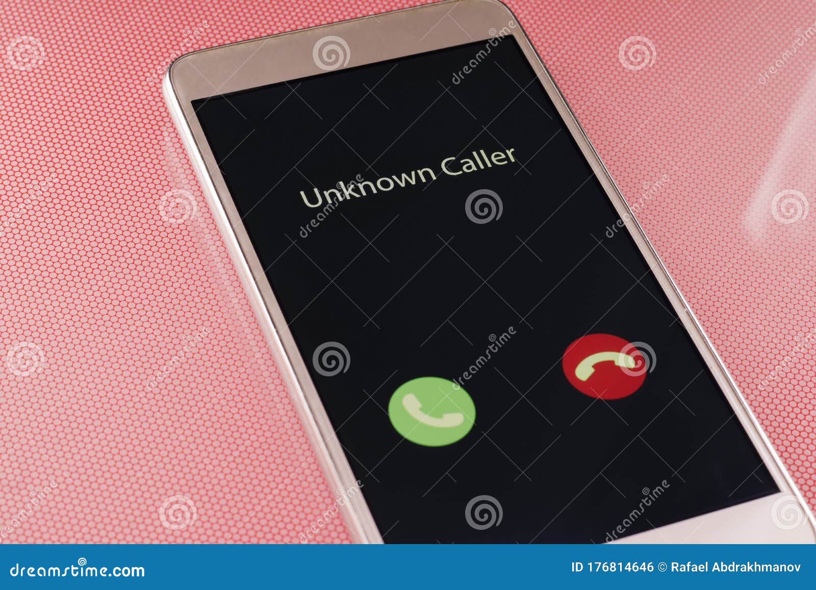 Unknown Caller. White Smartphone with Incoming Call from an Unknown ...